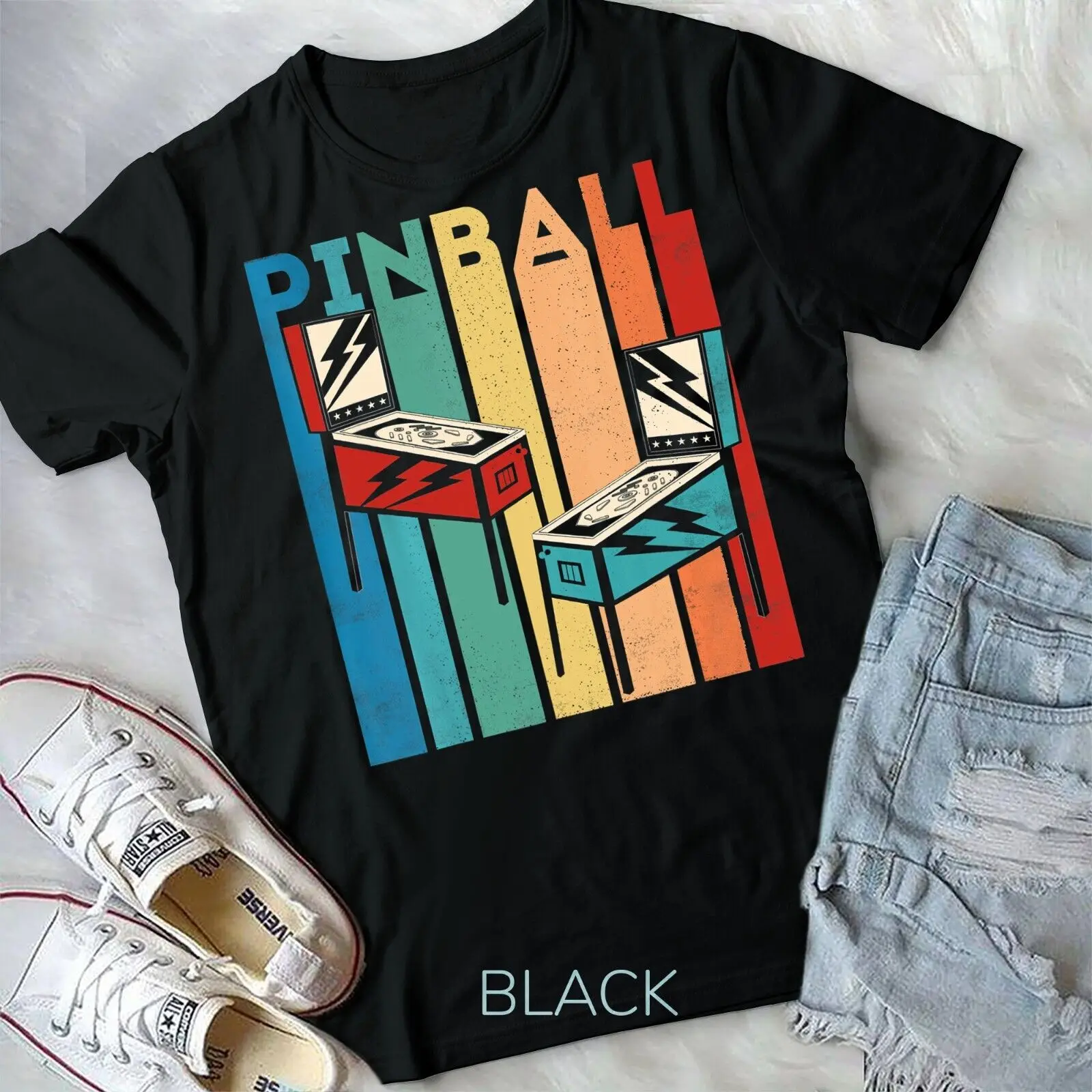 Pinball-Retro-Vintage-Multiball-Pinball-Machine-Arcade-Game-Unisex-T ...