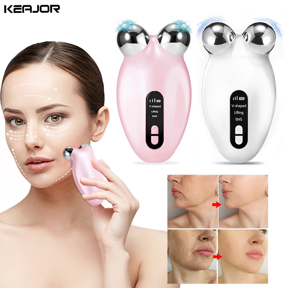 Facial Massager EMS Microcurrent Massager Roller For Face Lifting Skin Tighten Rejuvenation ...