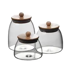 Spherical Glass Food Storage Container with Cork Lids Large Capacity ...