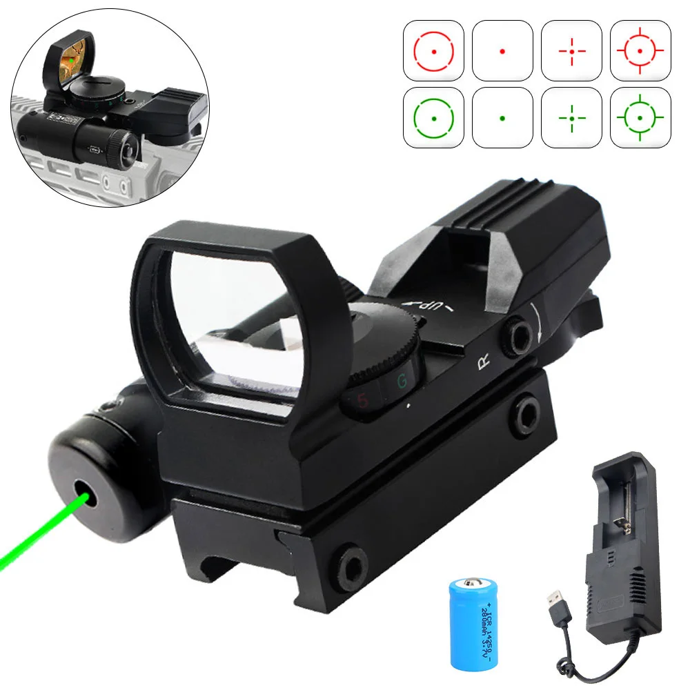 Red Green Blue Dot Sight White LED Flashlight Weapon Light Strobe ...