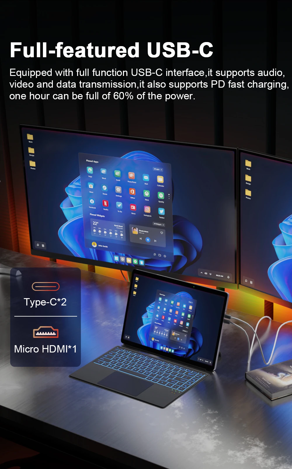 Ninkear T40 Laptop TouchScreen 2 in 1 Tablet Intel N100 14 Inch FHD ...