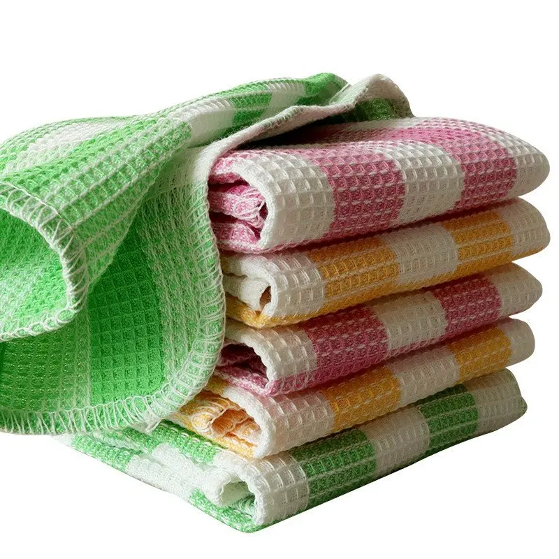 3PCS-35X35CM-Absorbent-Waffle-Cotton-Household-Kitchen-Dishwashing ...