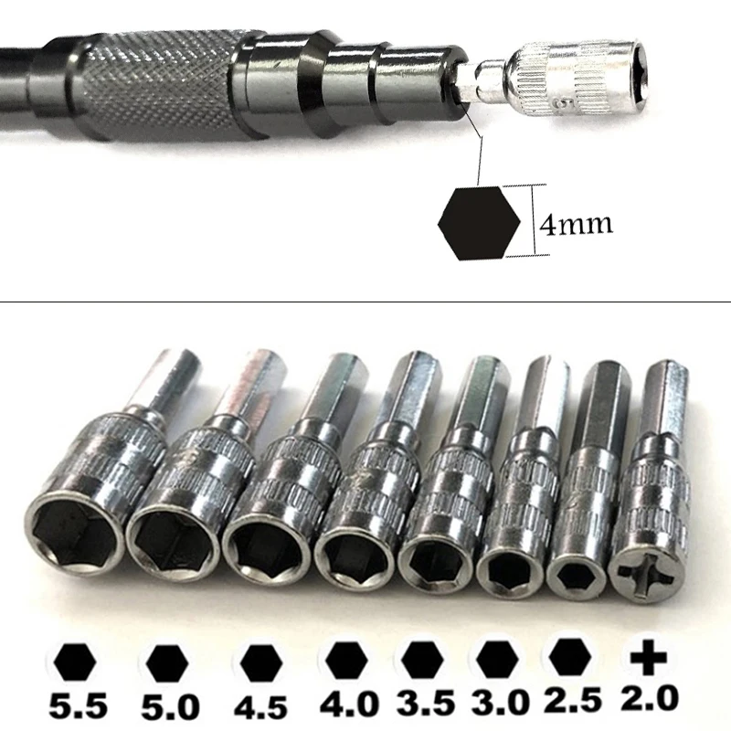 8pcs-6-Point-Hex-Socket-H4-Hex-Shank-Nut-Driver-Screw-Metric-Driver ...
