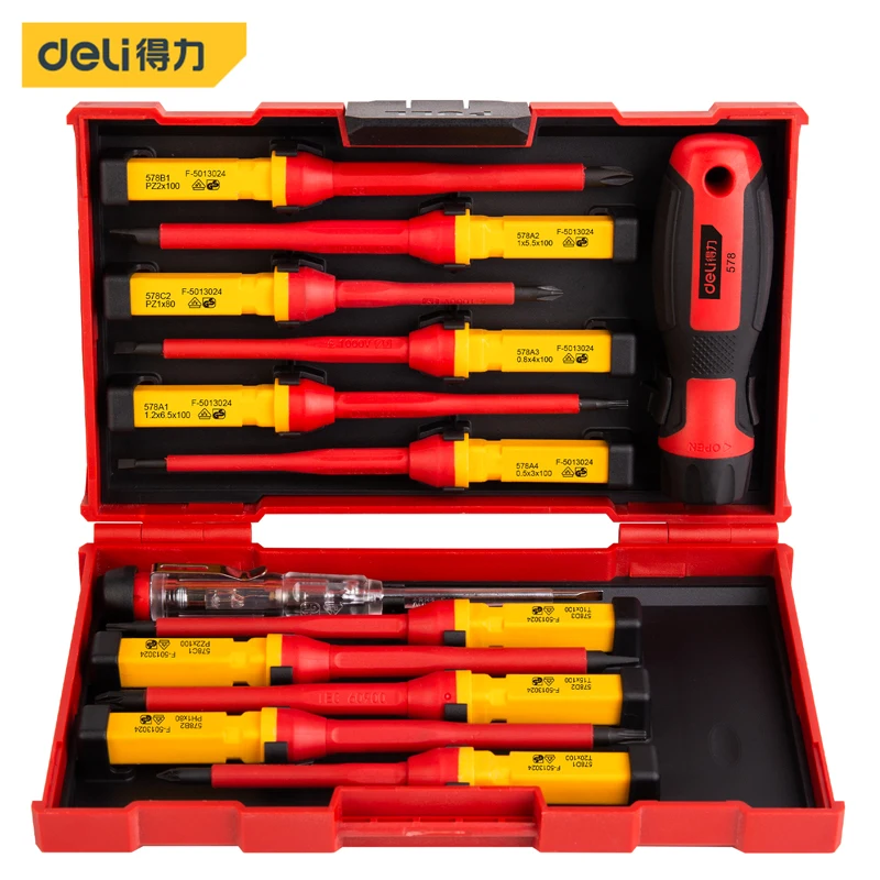 Deli-5-7-12-Pcs-1000V-Insulated-Screwdriver-Sets-Slotted-Phillips ...