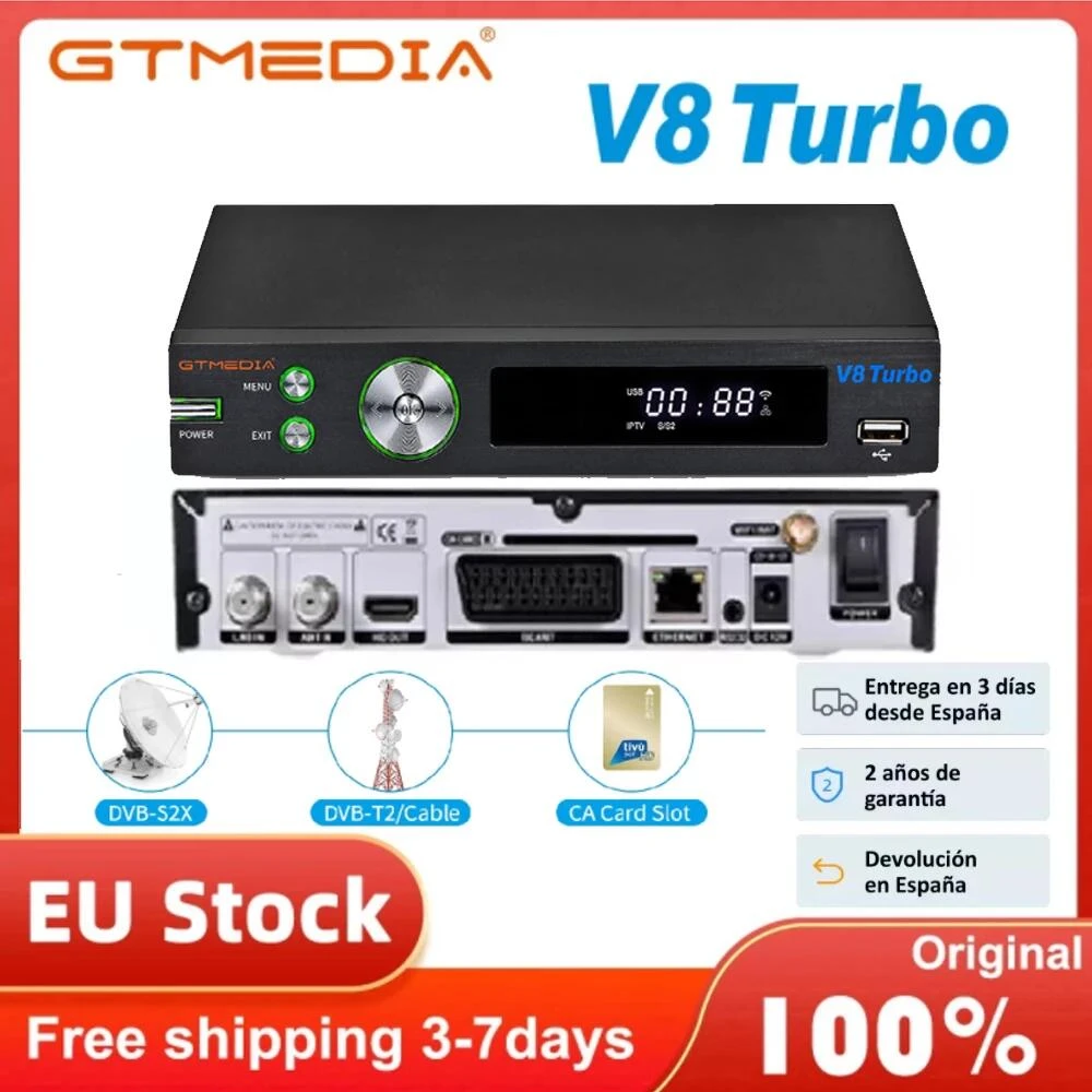 Dvb V8 Turbo Satellite Receiver 2022 New Tv Box Decoder Hd Dvb S2x T2 ...