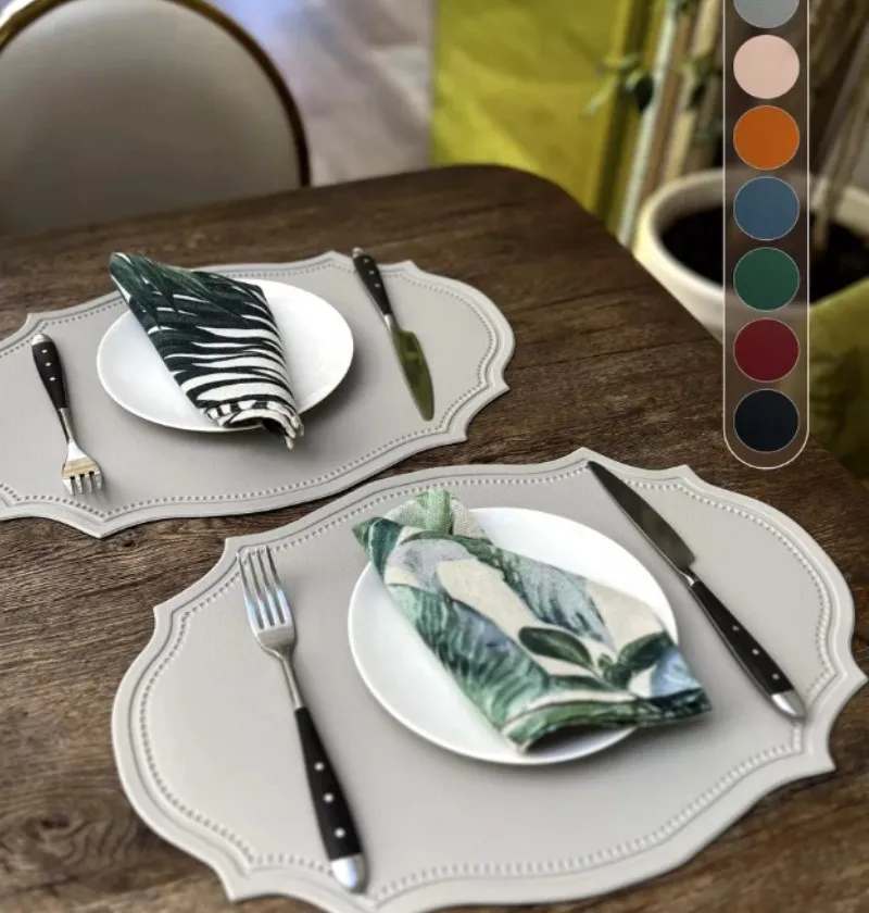 2pcs-Oval-Shaped-Placemat-Faux-Leather-Table-Pad-Luxury-Place-Mat ...