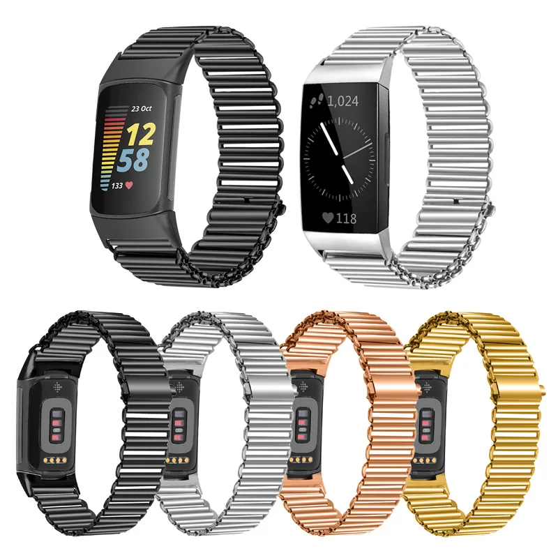 Stainless-Steel-Band-For-Fitbit-Charge-6-5-Bracelet-Strap-Loop-For ...