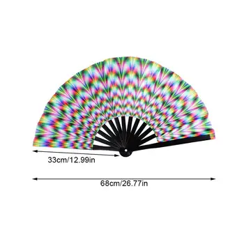 33cm Large Folding Hand Rave Fan Chinease/Japanese Gradient Colorful ...