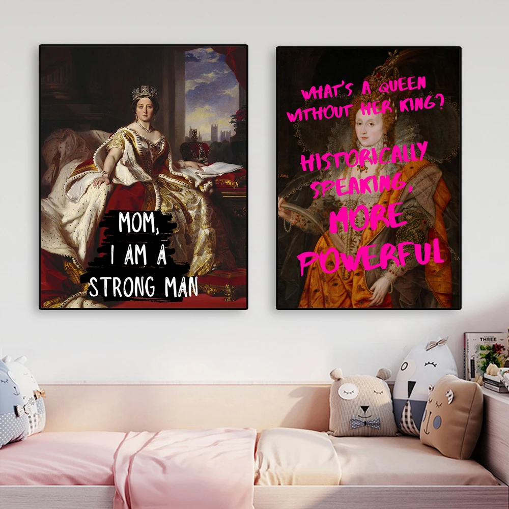 Rococo-Altered-Art-Poster-Classic-Queen-Victoria-Oil-Painting-Vintage ...