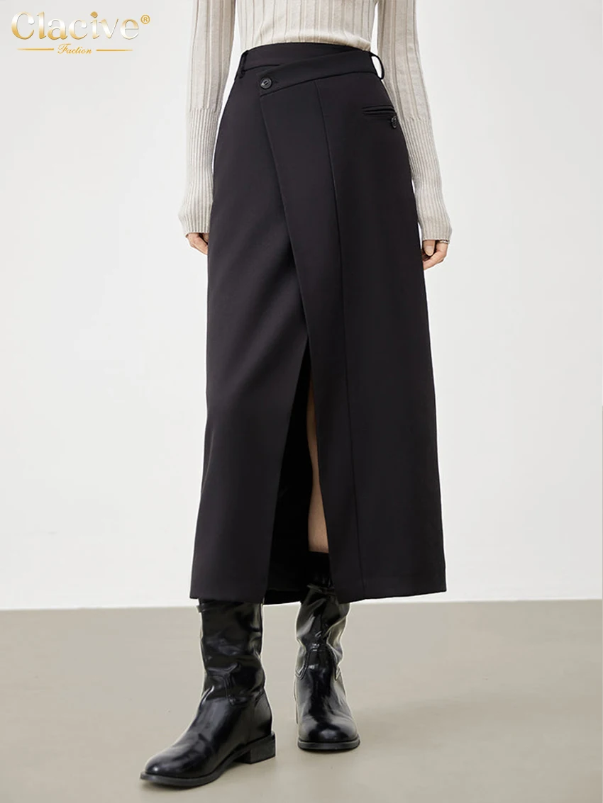 Clacive-Bodycon-Black-Office-Women-s-Skirt-2024-Fashion-Slim-High-Waist ...