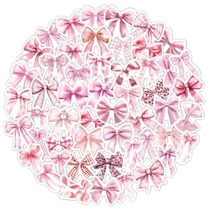 10-50Pcs-Pink-Bowknot-Stickers-Graffiti-Decoration-Kawaii-Coquette-Bows ...