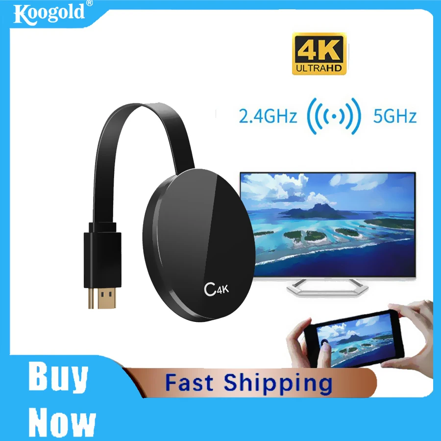 Koogold G4k 2.4g/5g Miracast Tv Dongle Full Hd 1080p Dlna Airplay ...