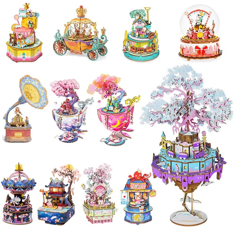 DIY-Handmade-Kawaii-Assembly-Moveable-Music-Box-Wooden-3D-Puzzle-Game ...