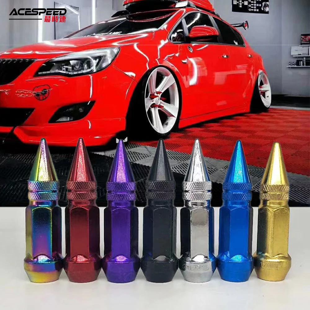 M14-M12-Racing-Steel-Wheels-Lug-Nuts-With-Spike-Extended-Tuner-Nut-For ...