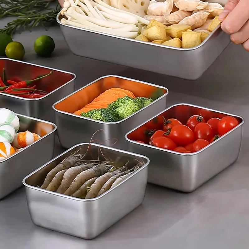 6-Piece Stainless Steel Food Storage Containers Set With Lids Leakproof ...