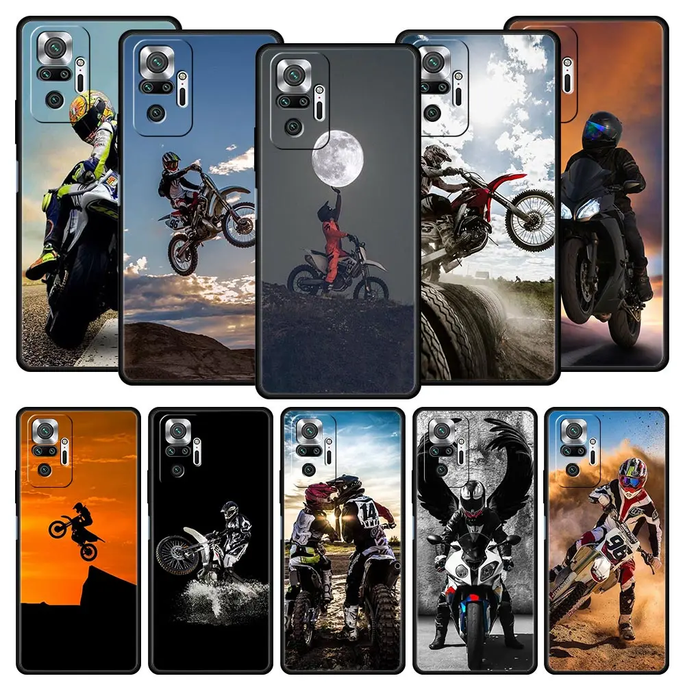 Moto Cross Motorcycle Sports Phone Case For Xiaomi Redmi Note 12 11 10 ...