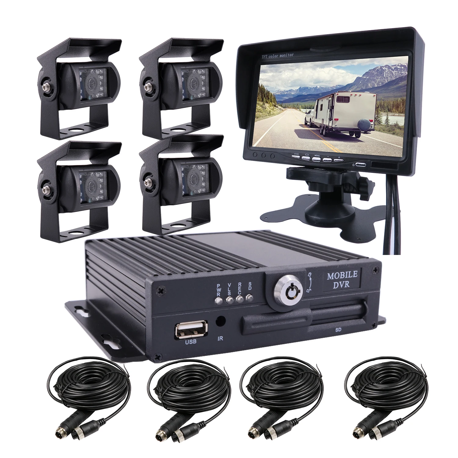 JOINLGO-4-CH-1080P-Vehicle-Bus-CCTV-Black-Video-Record-System-Loop ...