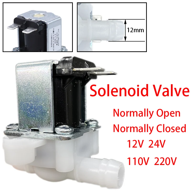 Dc 12V 24V 220V Plastic Electric Solenoid Valve Normally Closed Pressure Solenoid Valve Inlet ...