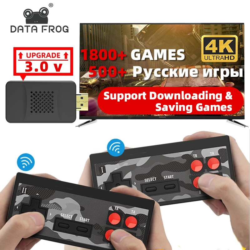 Data Frog USB Wireless Handheld TV Video Console Build In 1800 Games ...