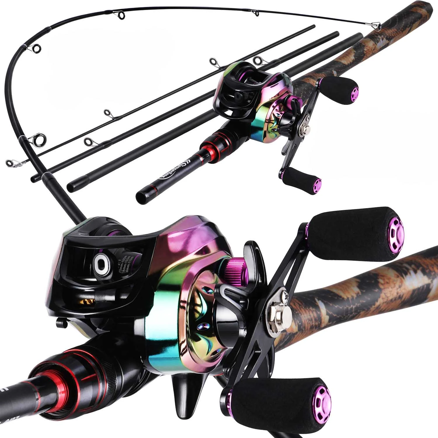 Sougayilang 2.1m Ultralight Carbon Fiber Casting Fishing Rod And Reel ...
