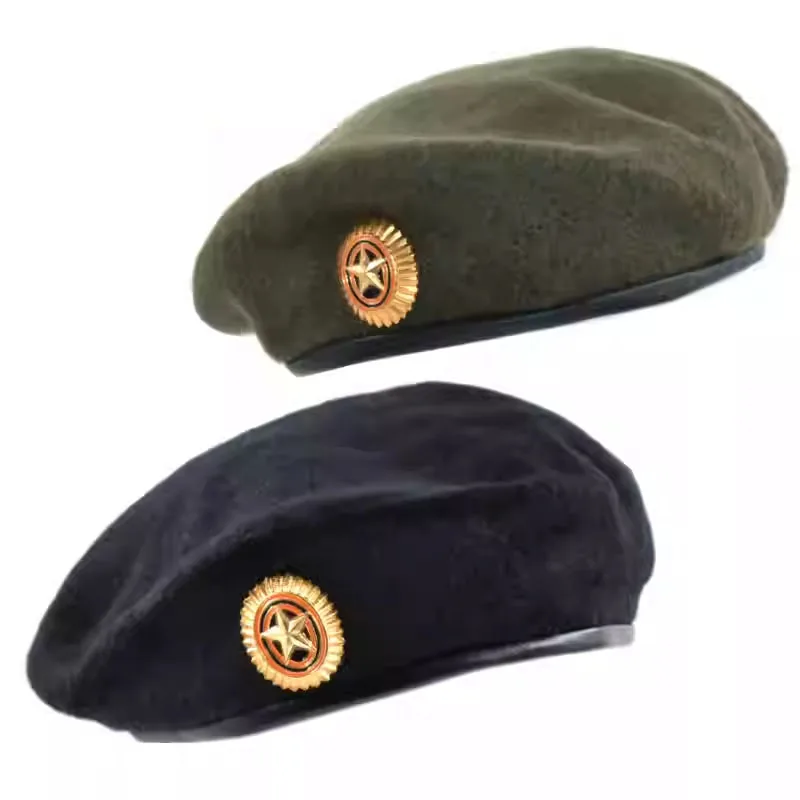 Outdoor tactical Russian black beret green beret woolen beret ...