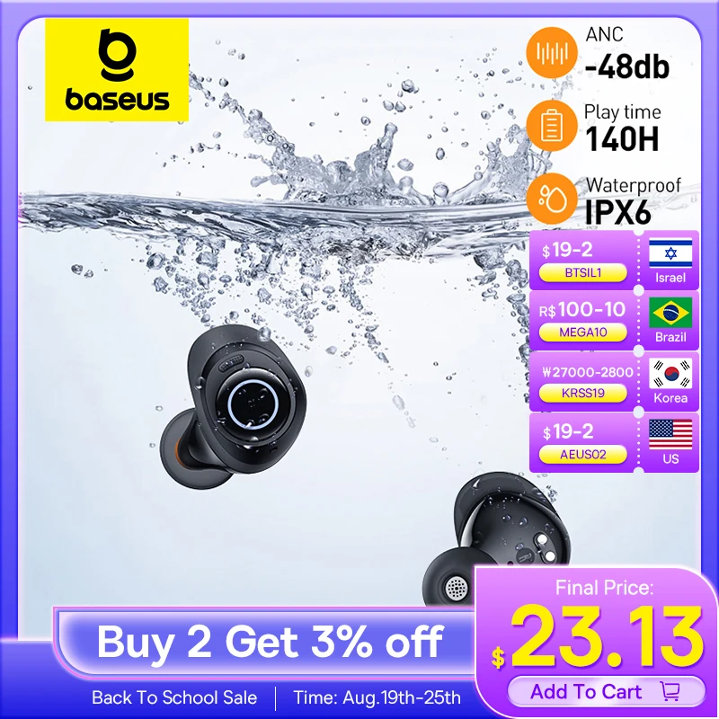 Baseus-Ture-Wireless-Earphones-48dB-Noise-Cancelling-Bluetooth-5-3 ...