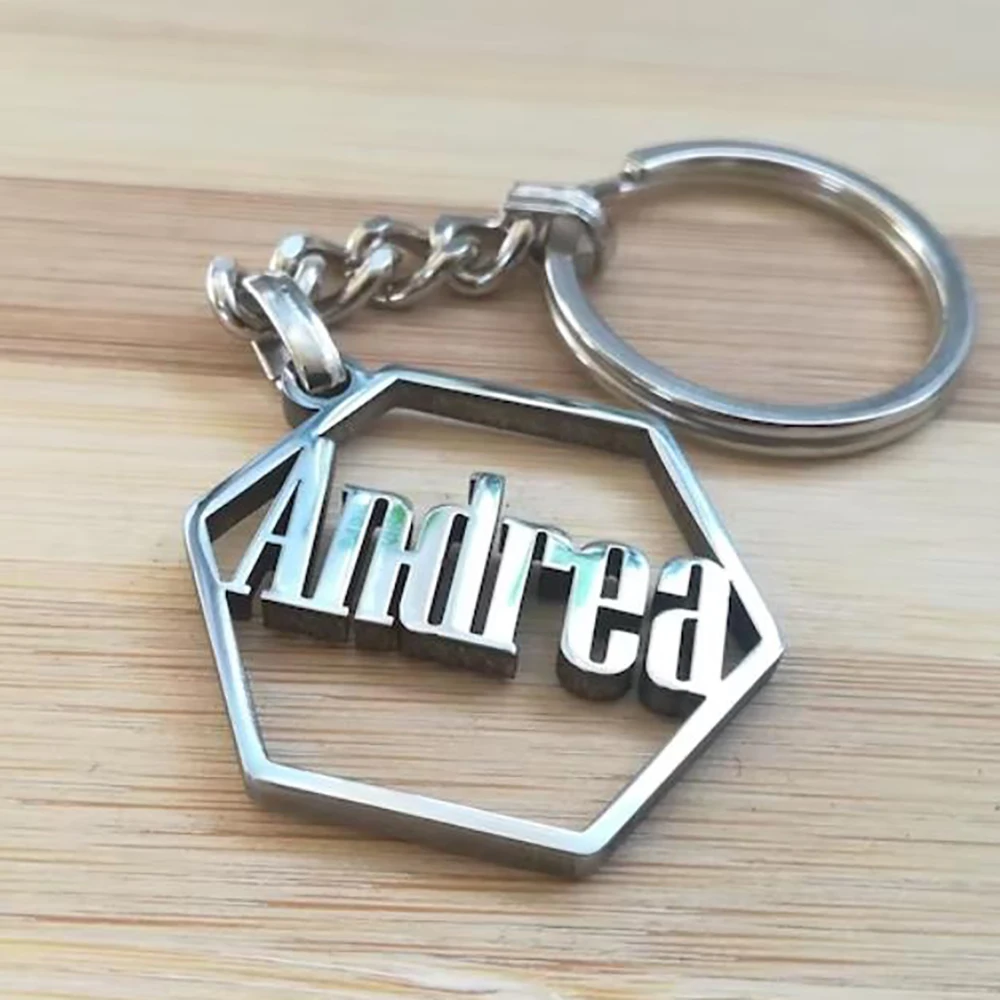 Keychain Customization Various Types of Letter Shaped Names Stainless ...