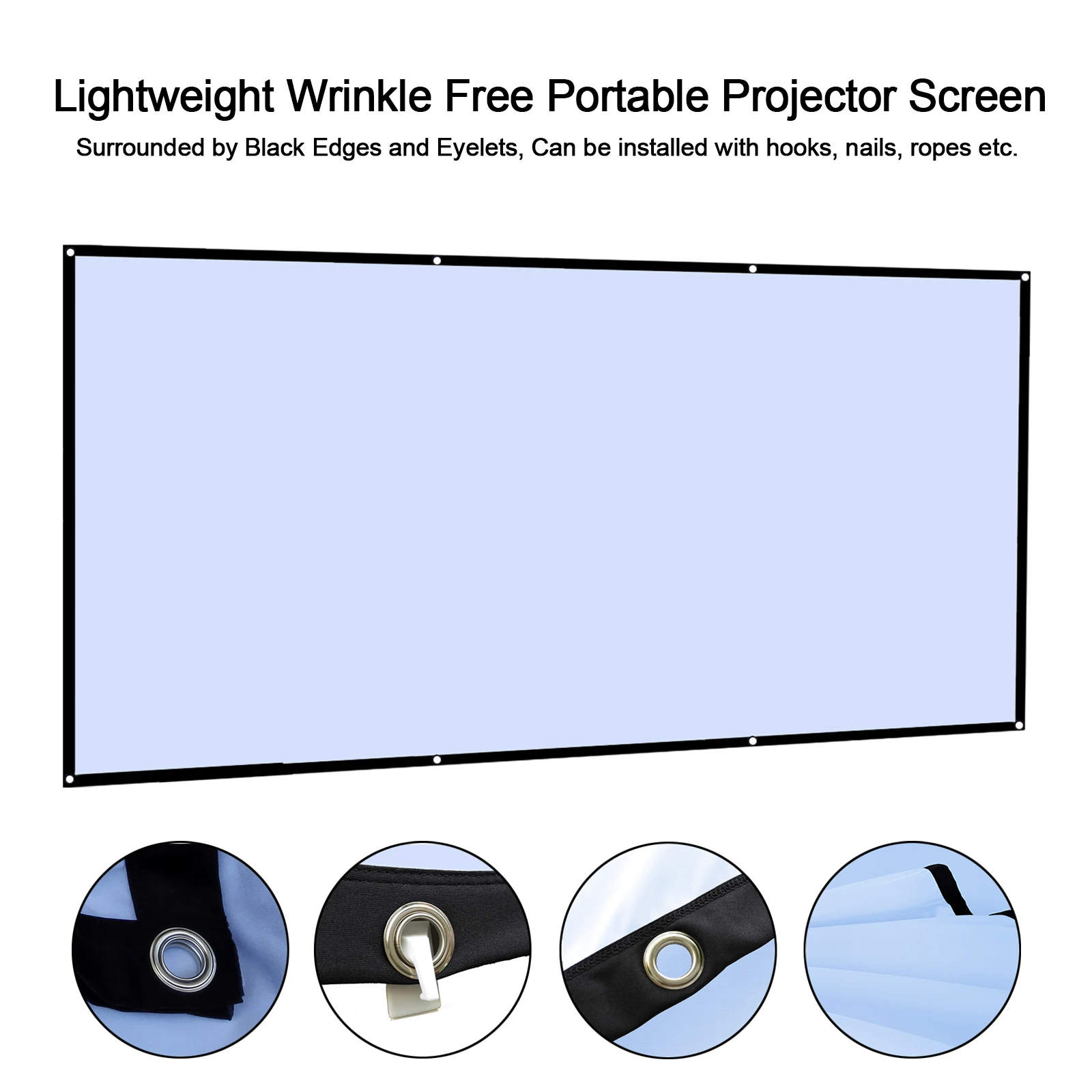 Salange-Projection-Screen-Portable-Projector-screen-100-inch-120-inch ...