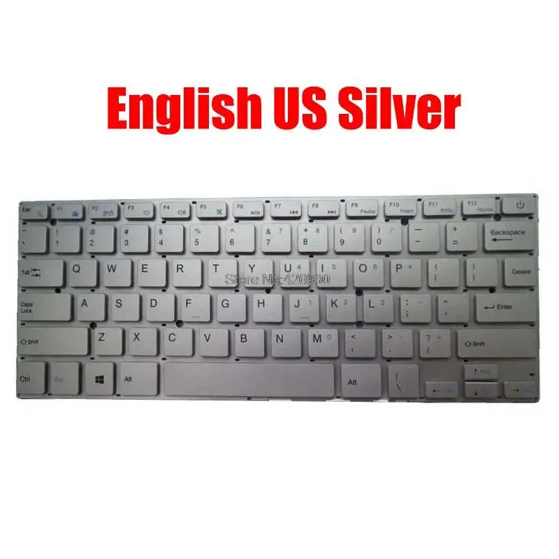 Laptop Keyboard XK-HS002 MB27716023 English US Silver Without Frame New