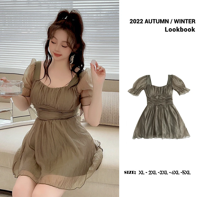 FANLIN large size swimsuit women's fat mm200 Jin white big chest gathered hot spring holiday ...