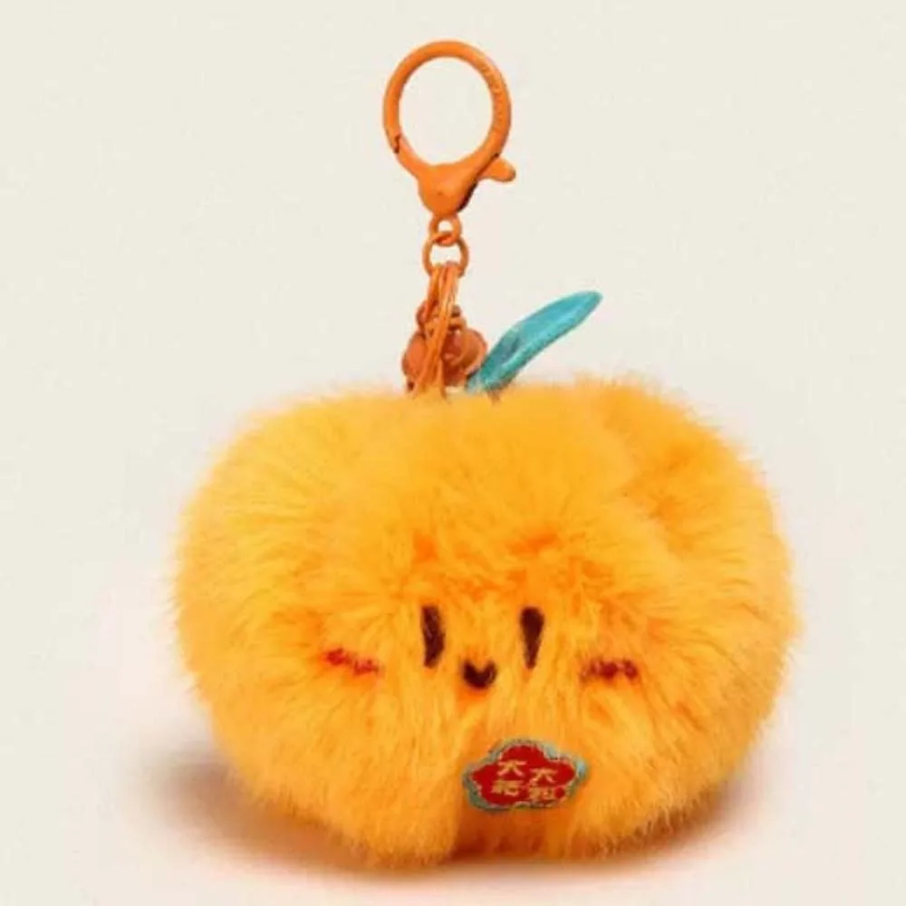 Soft Peelable Fruit Key Chain Durian Mangosteen Creative Tangerine Key ...