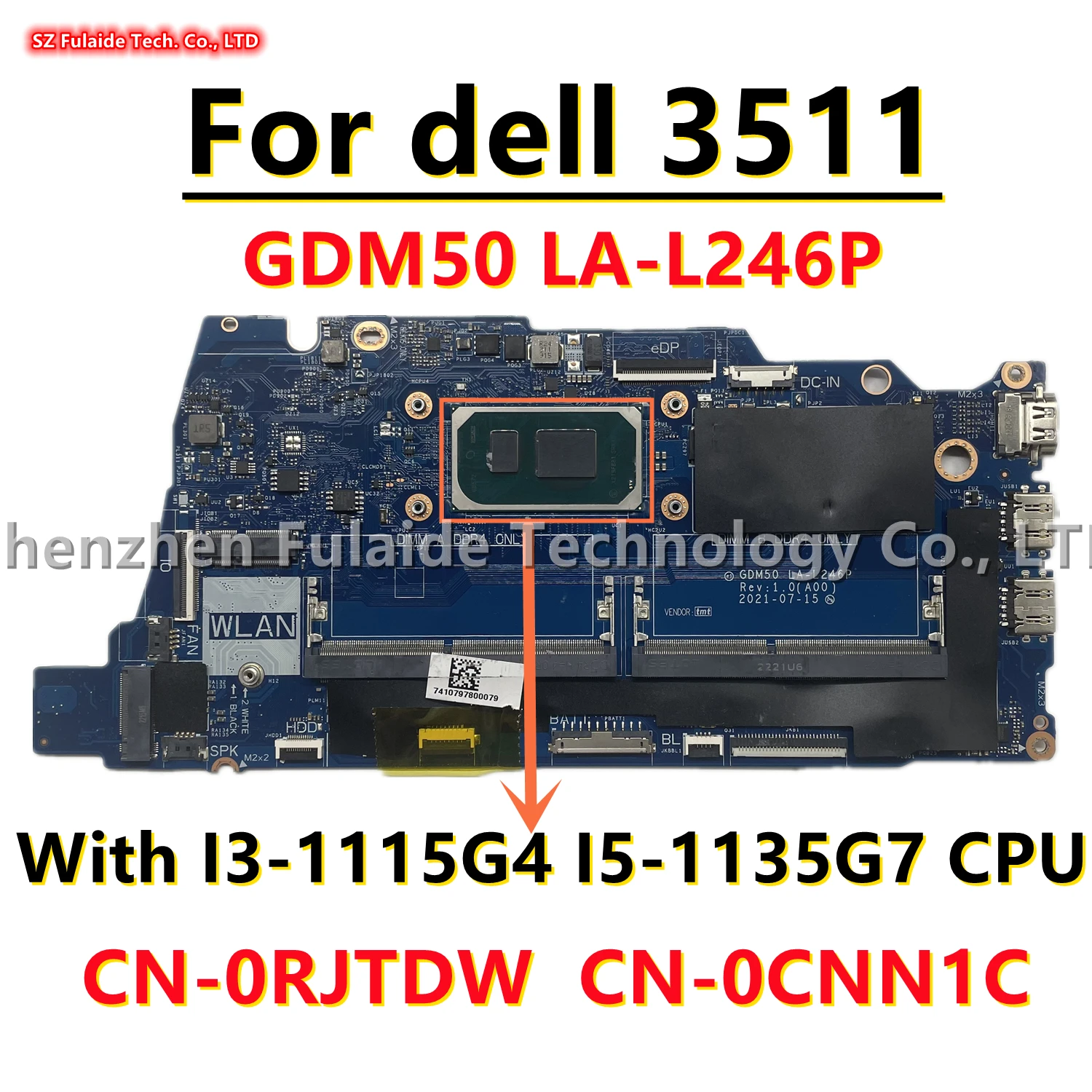 Placa-base-GDM50-para-port-til-dell-3511-LA-L246P-con-I3-1115G4-CPU ...