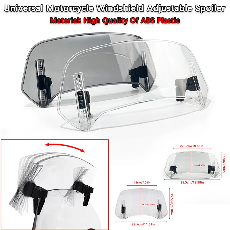 Motorcycle-Windshield-Extension-Adjustable-Spoiler-Deflector-Fit-for ...