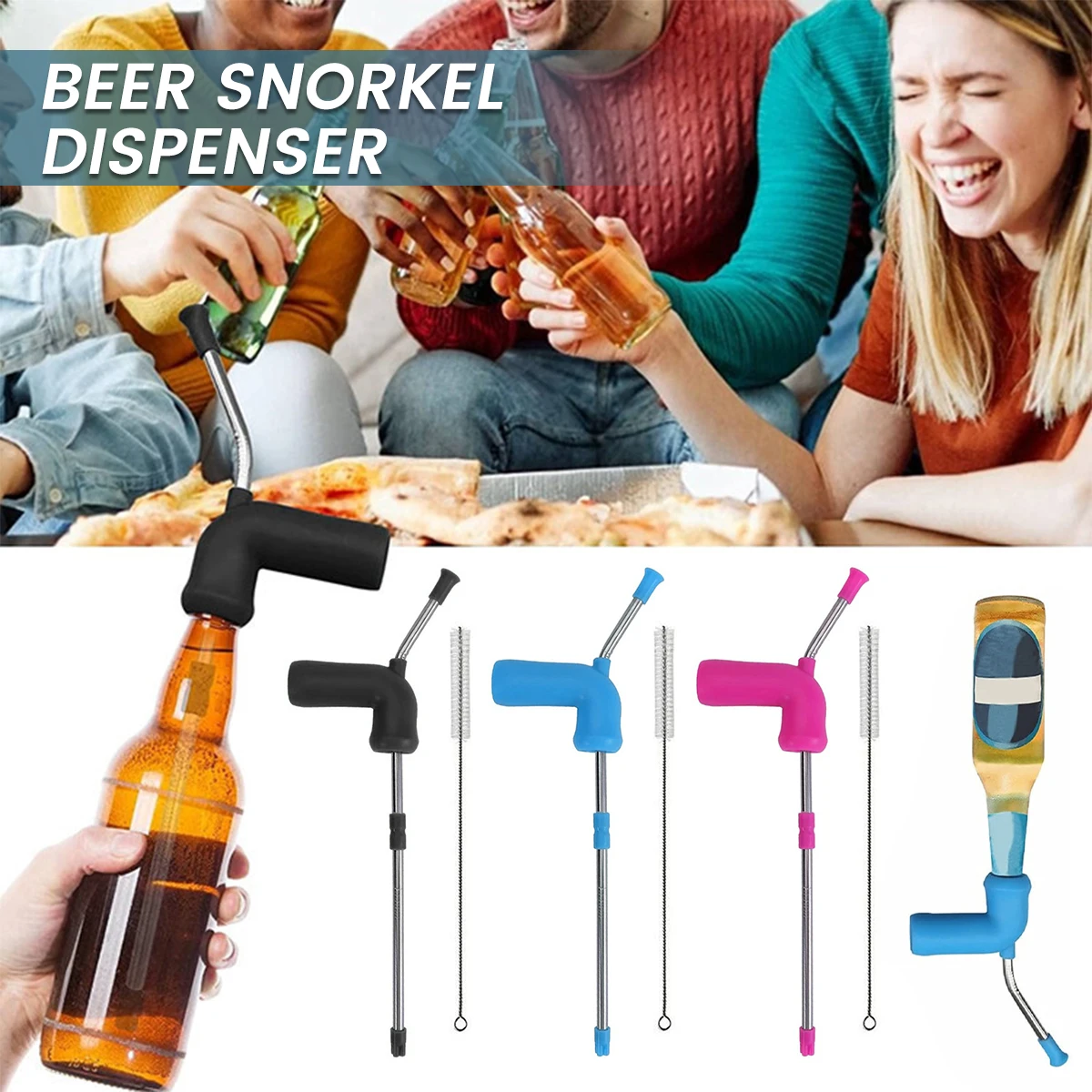 Beer-Snorkel-Straw-Beer-Bong-Funnel-Slammer-Double-Snorkel-Drinking ...