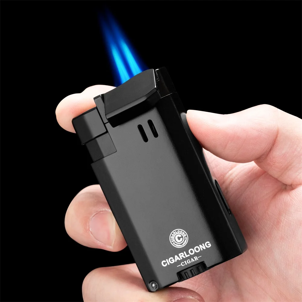 CIGARLOONG-Windproof-Straight-Flame-Cigar-Lighter-with-Cigar-Drill ...