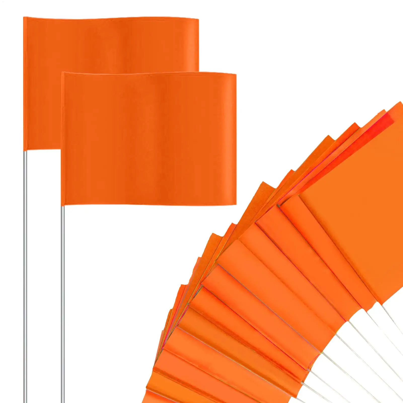 Marking Flags 100 Pieces Fluorescent Landscape Stake Flags High ...