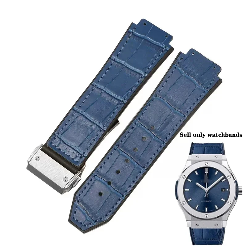 Genuine Leather Watch Band For HUBLOT BIG BANG 25mmX19mm Waterproof Men ...