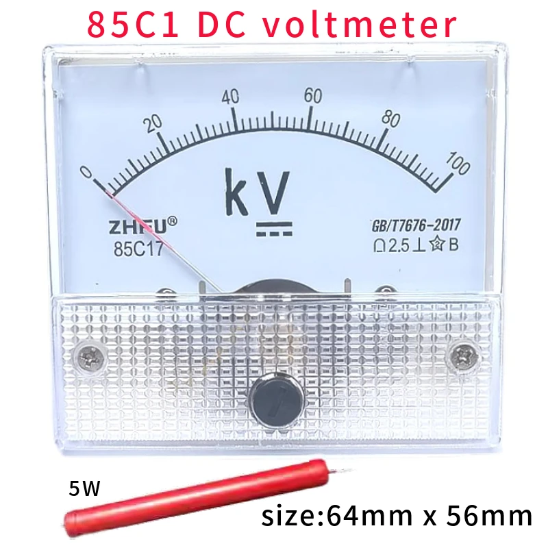 85C1-DC-voltmeter-10KV-20KV30KV50KV100KV-Pointer-type-high-voltage-voltmeter-matched-with-high ...