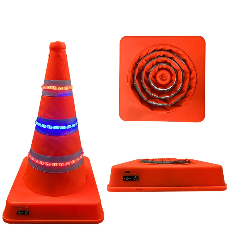 41CM-LED-Safety-Road-Cone-Folding-Roadblock-Charging-Telescopic ...