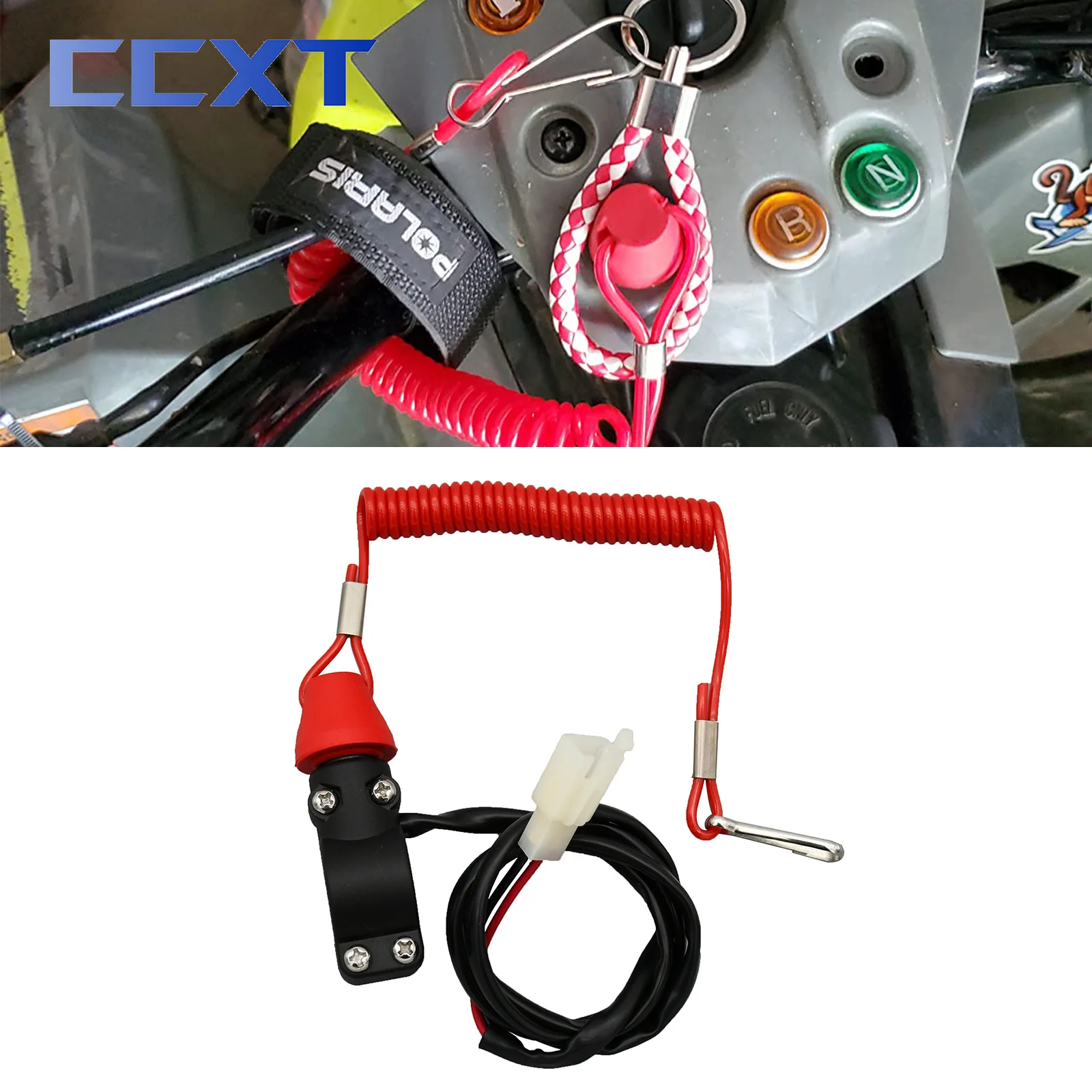 Motorcycle-Kill-Stop-Switch-Safety-Tether-Cord-For-22mm-Handlebar ...