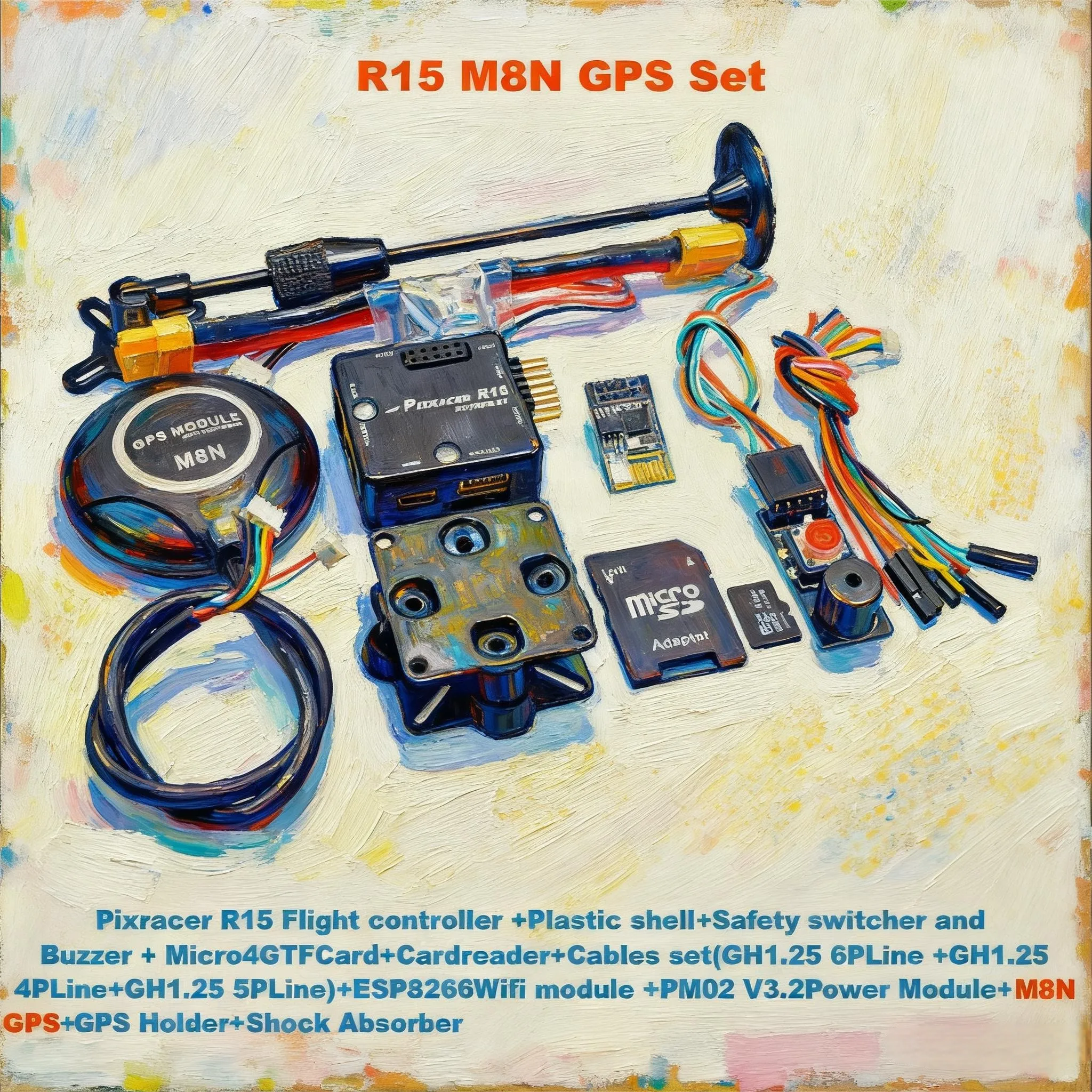 BCUBE Pixracer R15 Autopilot Xracer PX4 Pixhawk Flight Controller M8N ...