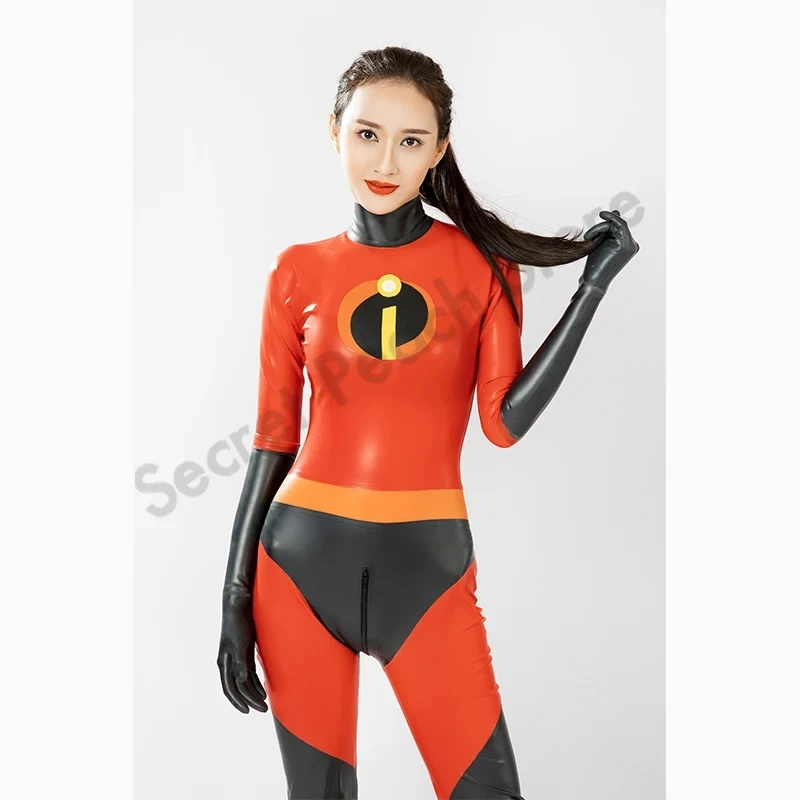 Latex Catsuit Incredibles Women Jumpsuit Hero Latex Cosplay Costume Latex Catsuit Incredibles Women Jumpsuit Hero Latex Cosplay Costume
