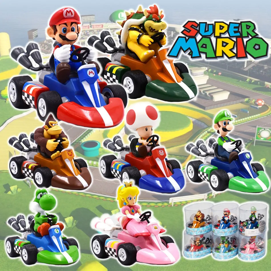 Mario-zur-ckziehen-Auto-Anime-Cartoon-Mario-Luigi-Yoshi-Prinzessin ...
