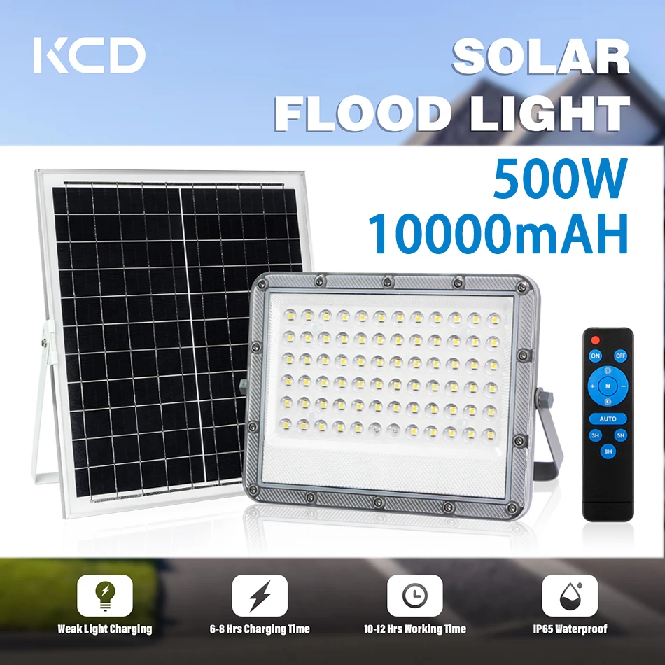 500W Solar Led Light Outdoor Lighting Solar Lamp Panel Power IP67 ...