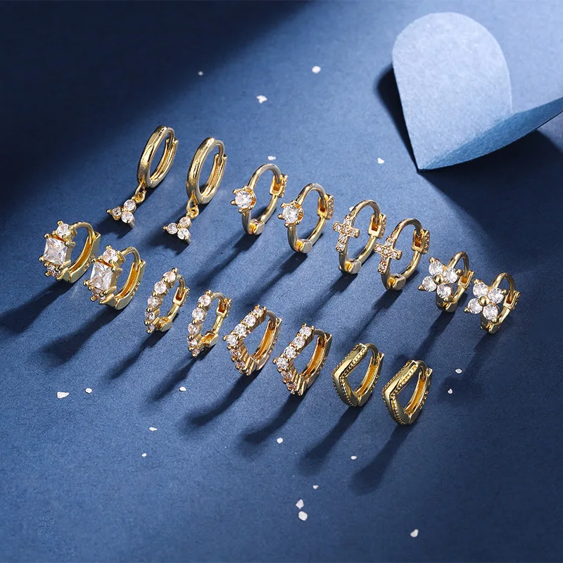 Pendientes-de-aro-chapados-en-plata-para-mujer-aretes-peque-os-de ...
