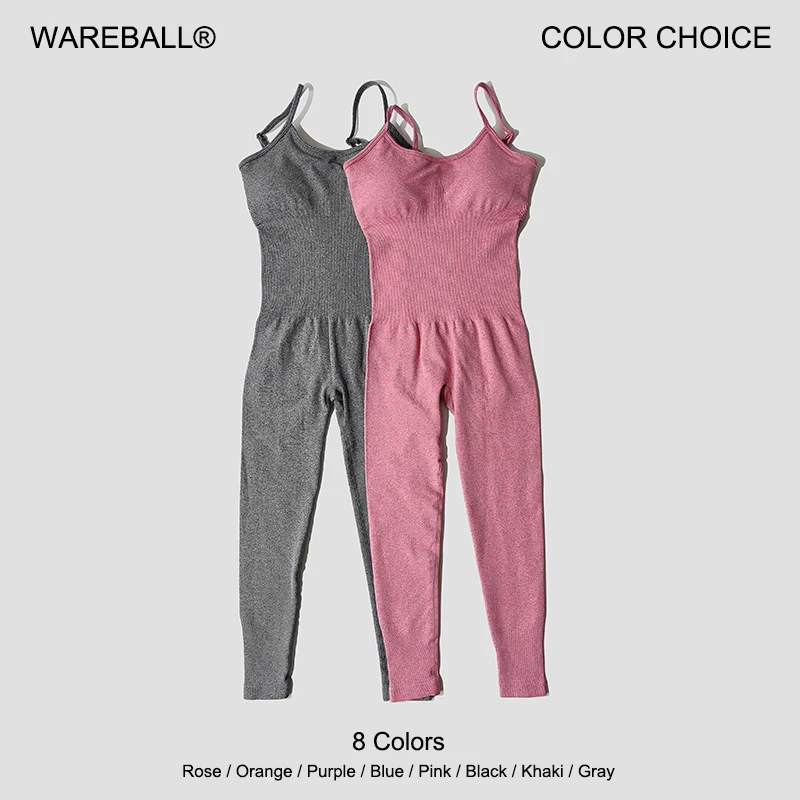 Women's Tracksuit Yoga Set Seamless Jumpsuits One Piece Fitness Workout ...
