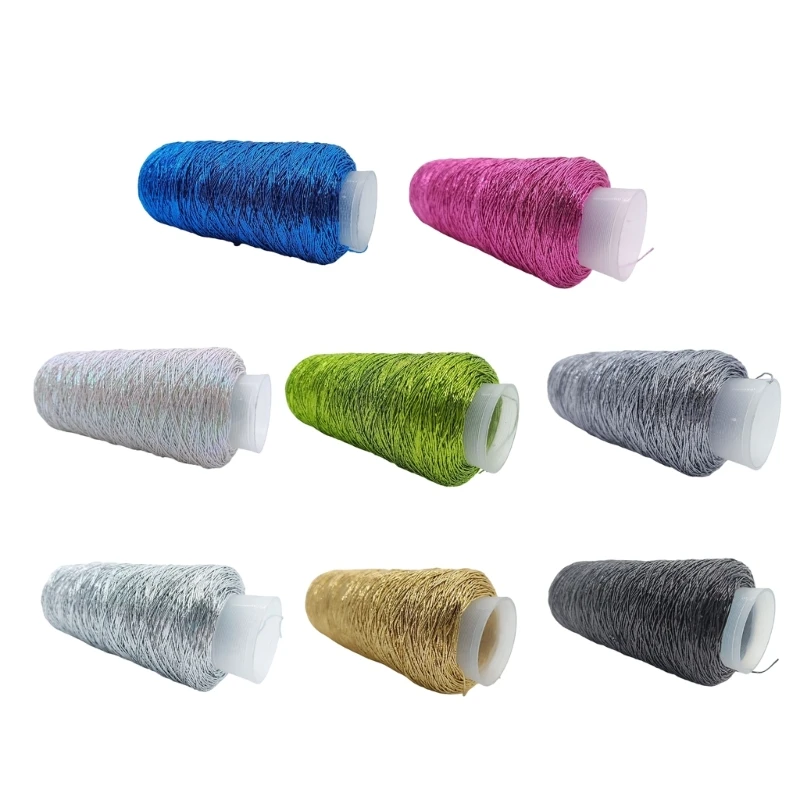 200g-Roll-Metallic-Crochet-Thread-Sparkling-Silver-Polyester-Yarn-for ...