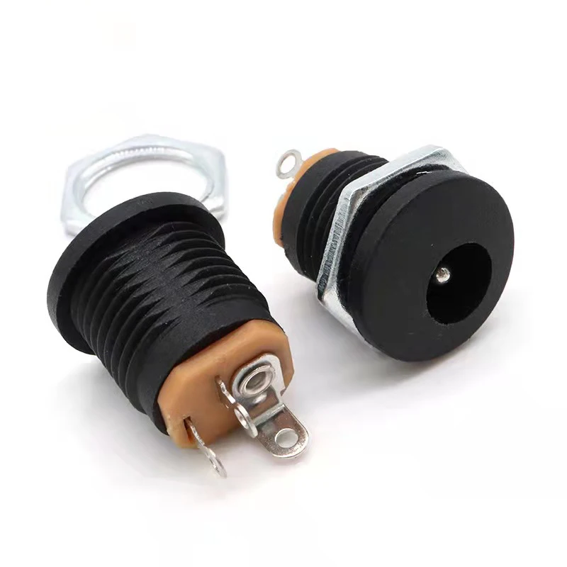 DC 12V 5.5x2.1mm DC022 DC Power Socket Female Jack Screw Nut Panel ...