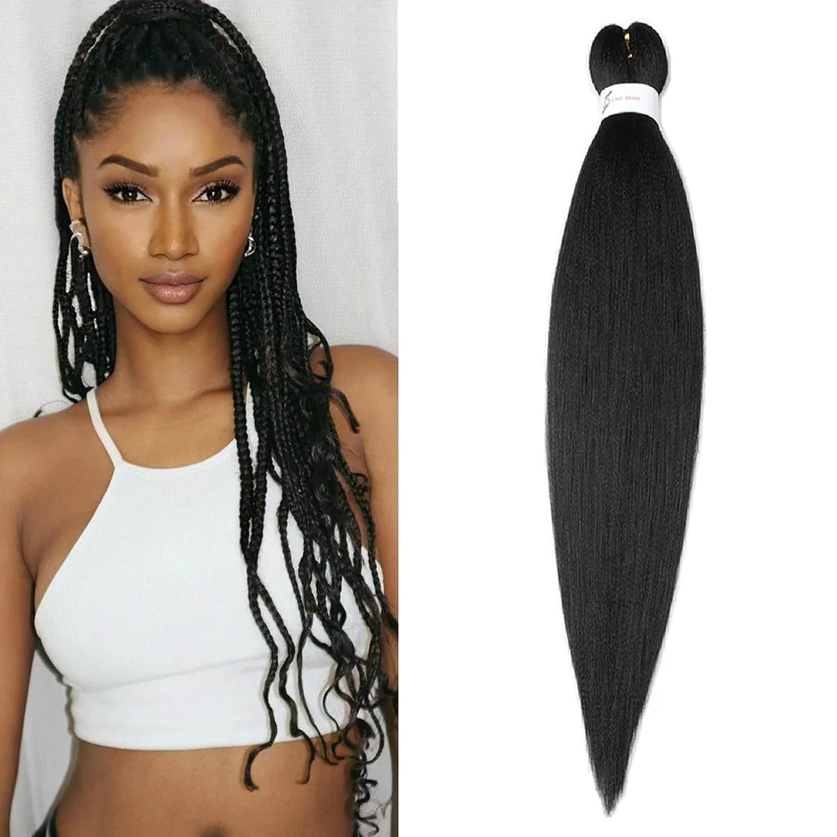 Synthetic-26-Inch-Hair-Extension-Natural-Black-Braiding-Hair-Pre ...