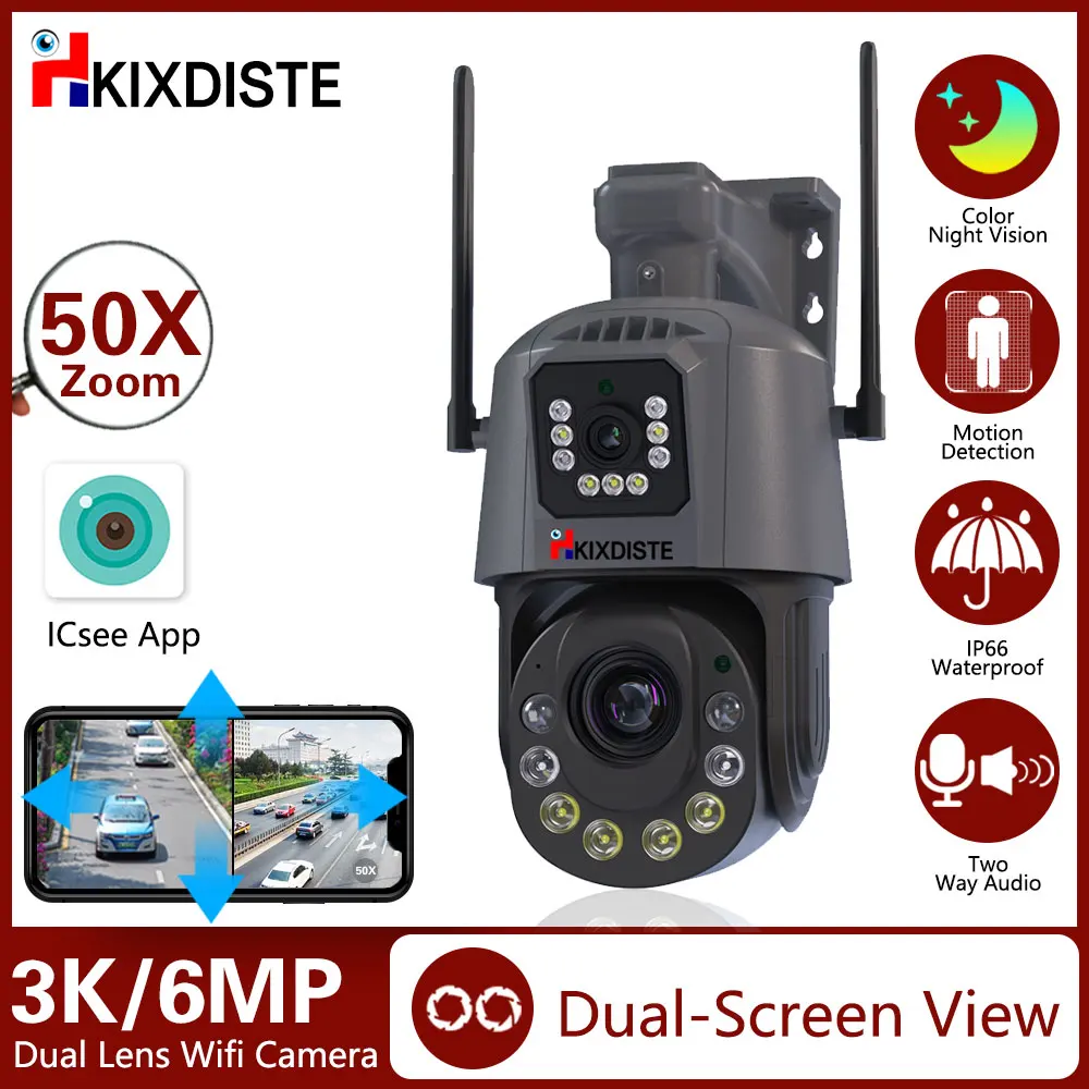 Cámara IP PTZ inalámbrica para exteriores, dispositivo de vigilancia de seguridad con visión ...